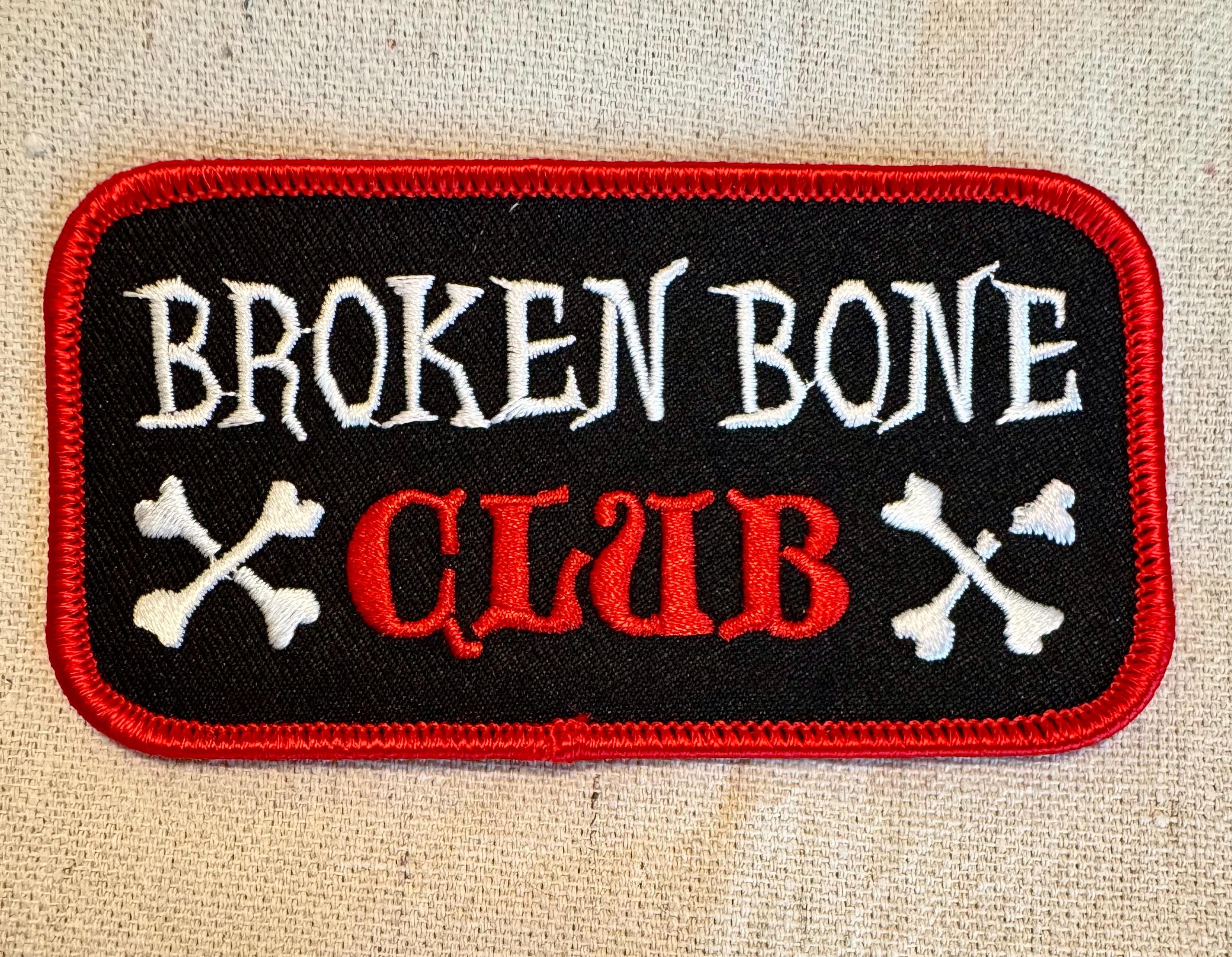 BROKEN BONE CLUB Patch Iron-on Embroidered Applique Nametag Emblem ...