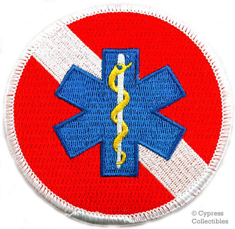 EMT SCUBA Round Patch Rescue Diver Iron-on Embroidered Star of - Etsy