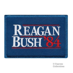 REAGAN BUSH 84 Iron-on Embroidered Patch Republican Novelty Emblem ...