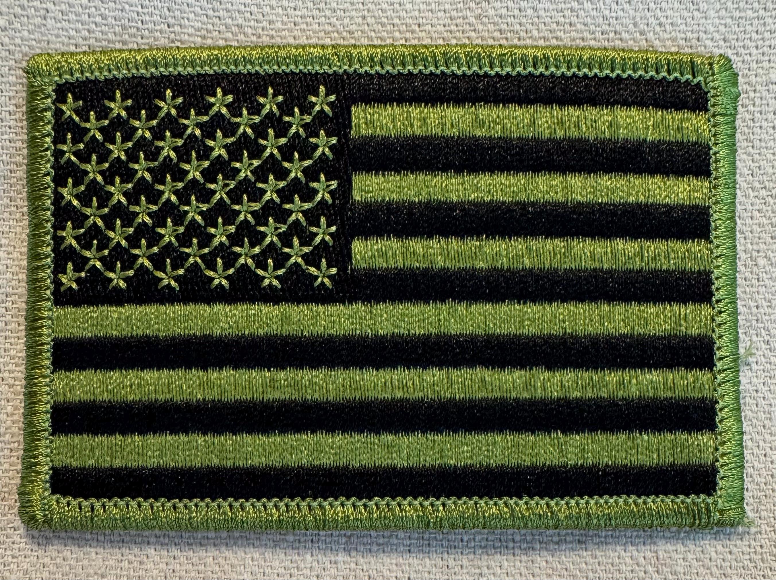 AMERICAN FLAG PATCH Camo Green Embroidered Iron-on Applique - Etsy
