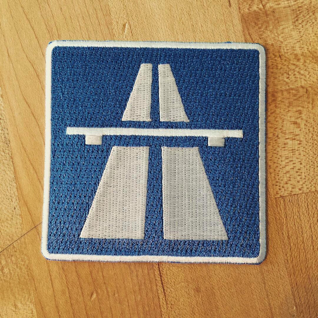 AUTOBAHN ROAD SIGN Patch Iron-on Embroidered Applique Germany - Etsy