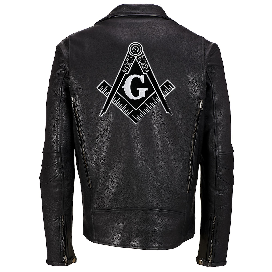 Large Black MASON SYMBOL PATCH Iron-on Embroidered Freemason Square and ...