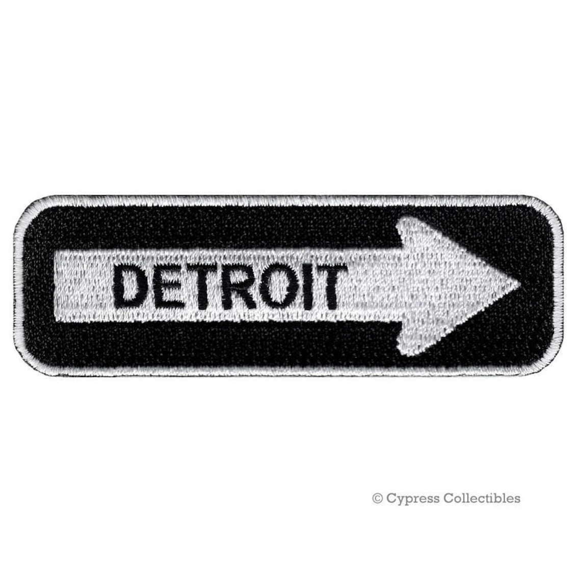DETROIT ROAD SIGN Patch Embroidered Iron-on Applique One Way - Etsy