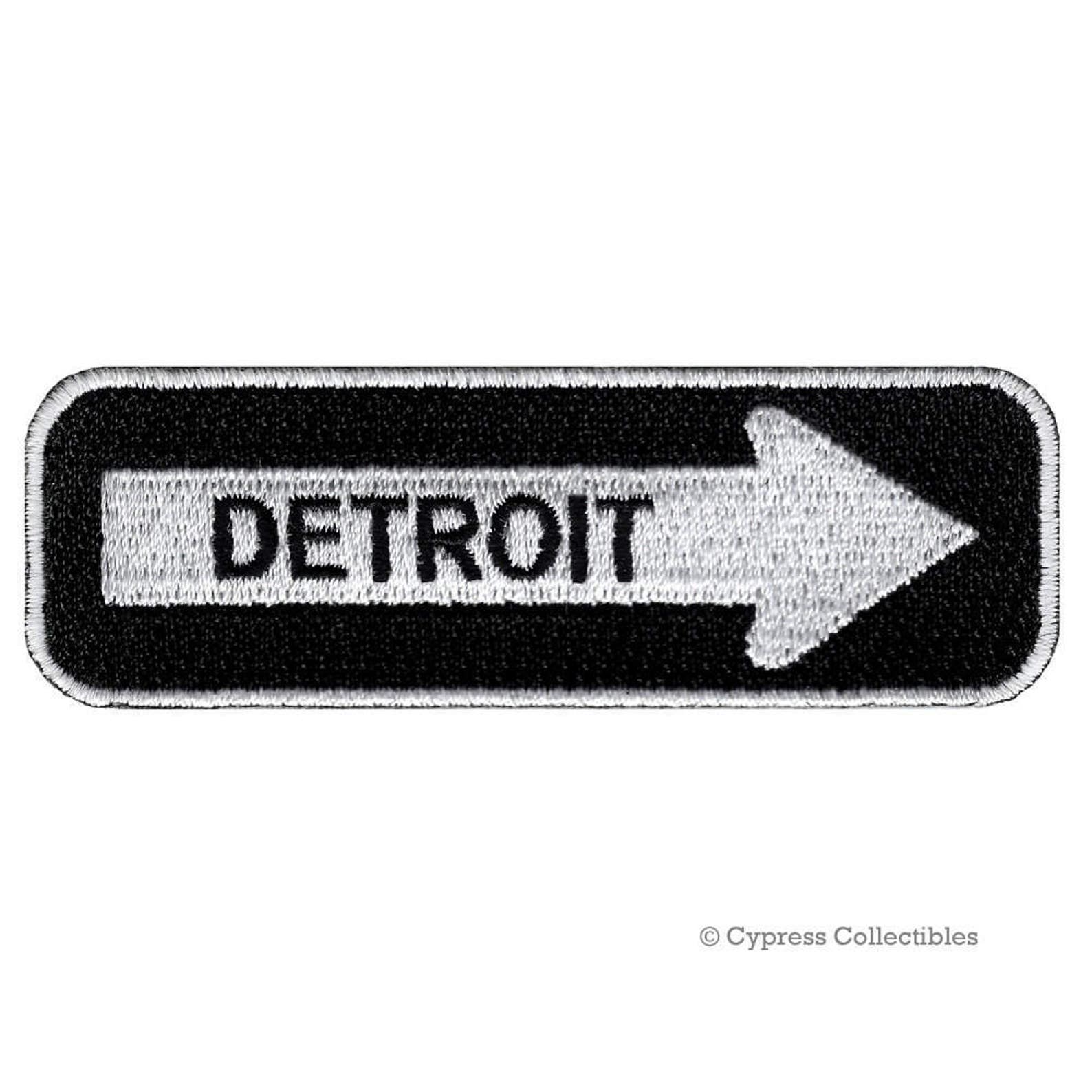 DETROIT ROAD SIGN Patch Embroidered Iron-on Applique One Way - Etsy