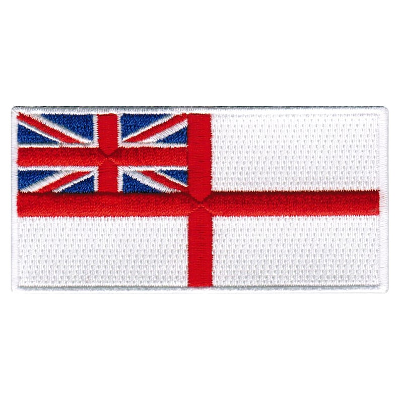 UK ROYAL NAVY Jack Flag Patch Iron-on Embroidered Applique Military ...