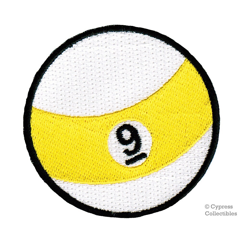 NINE BALL PATCH iron-on embroidered billiards pool emblem 9 | Etsy