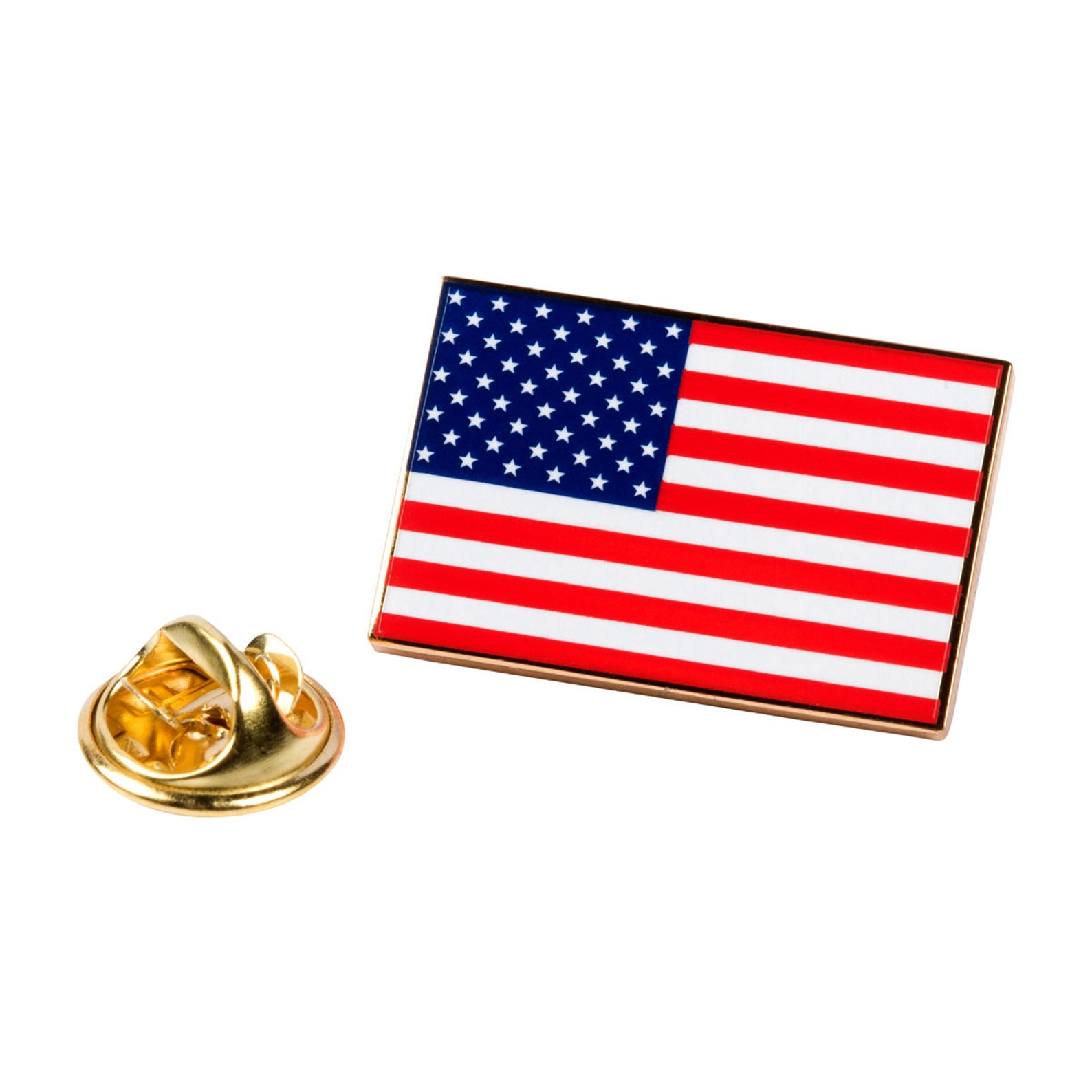 USA Flag Lapel Pin: Hard Enamel American Emblem - Etsy