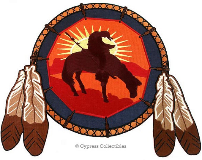Large DREAMCATCHER INDIAN PATCH End of the Trail Iron-on Embroidered ...