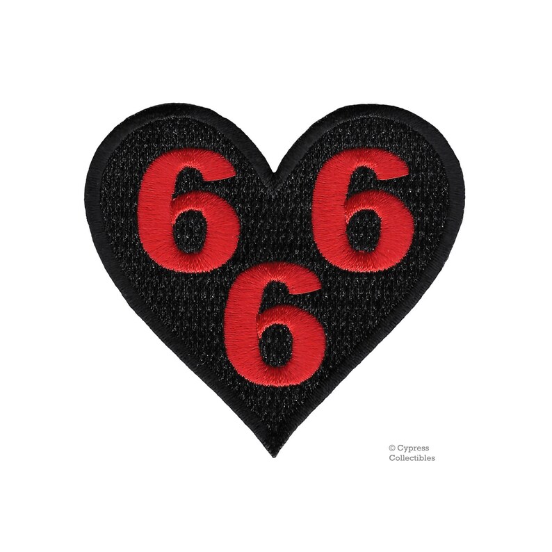 BLACK 666 HEART PATCH Iron-on Embroidered Anti-valentine's | Etsy