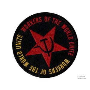 USSR COMMUNIST PATCH Workers of the World Unite Hammer Sickle ...