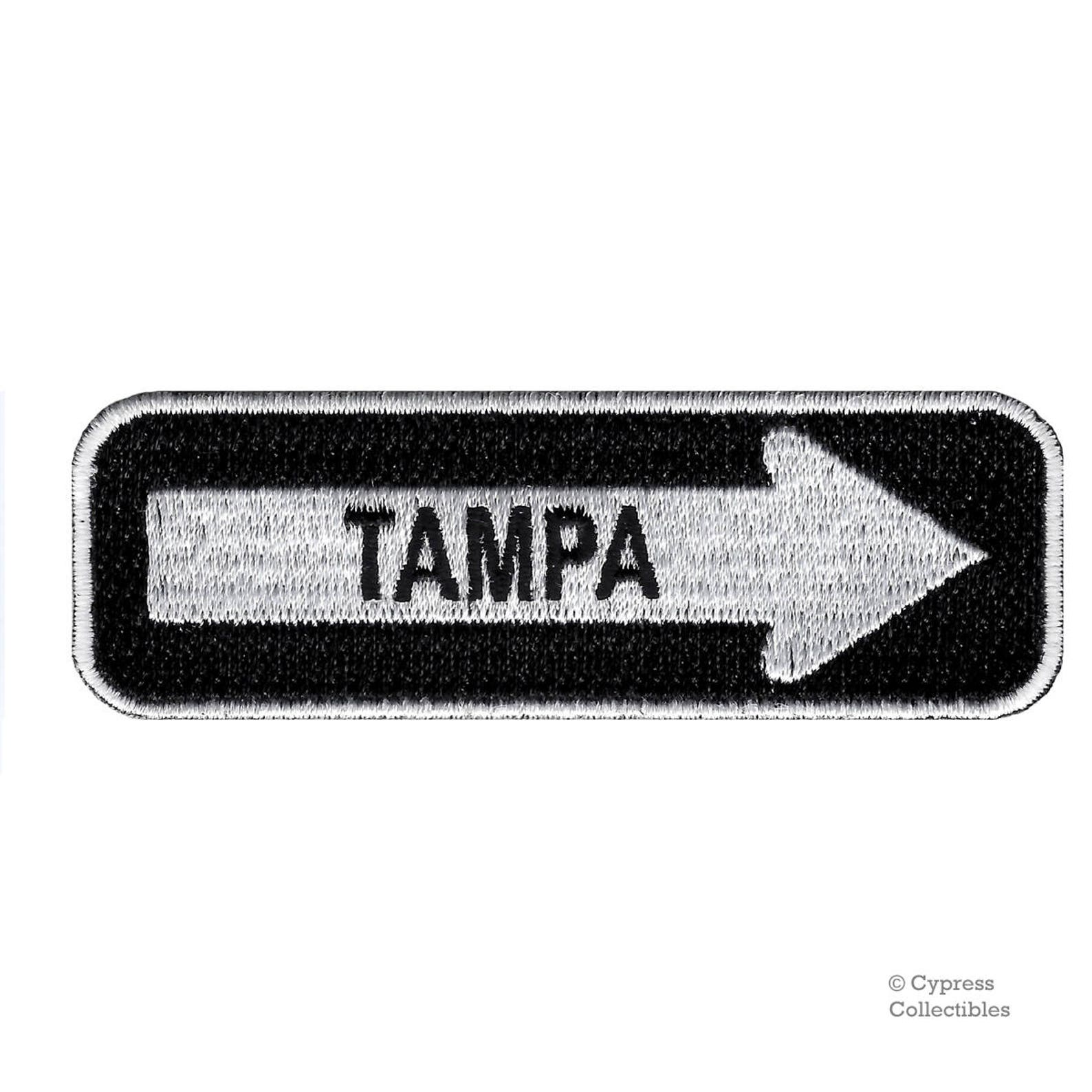 TAMPA ROAD SIGN Patch Embroidered Iron-on Applique One Way - Etsy