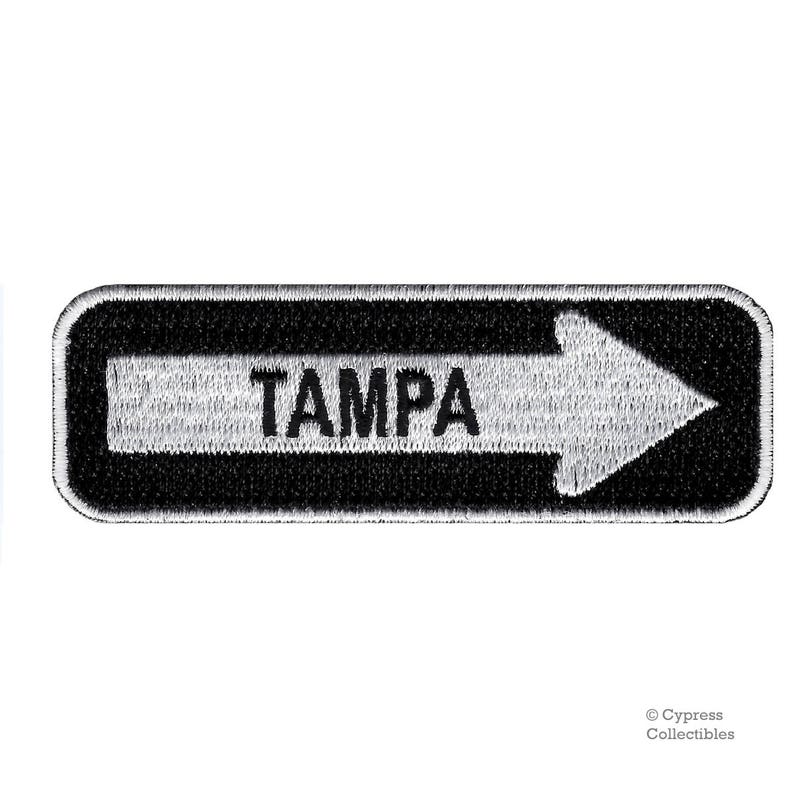 TAMPA ROAD SIGN Patch Embroidered Iron-on Applique One Way - Etsy