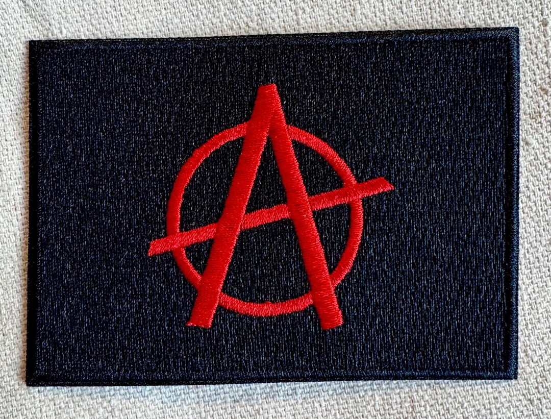 ANARCHY FLAG PATCH Iron-on Embroidered Applique Circle A Symbol - Etsy