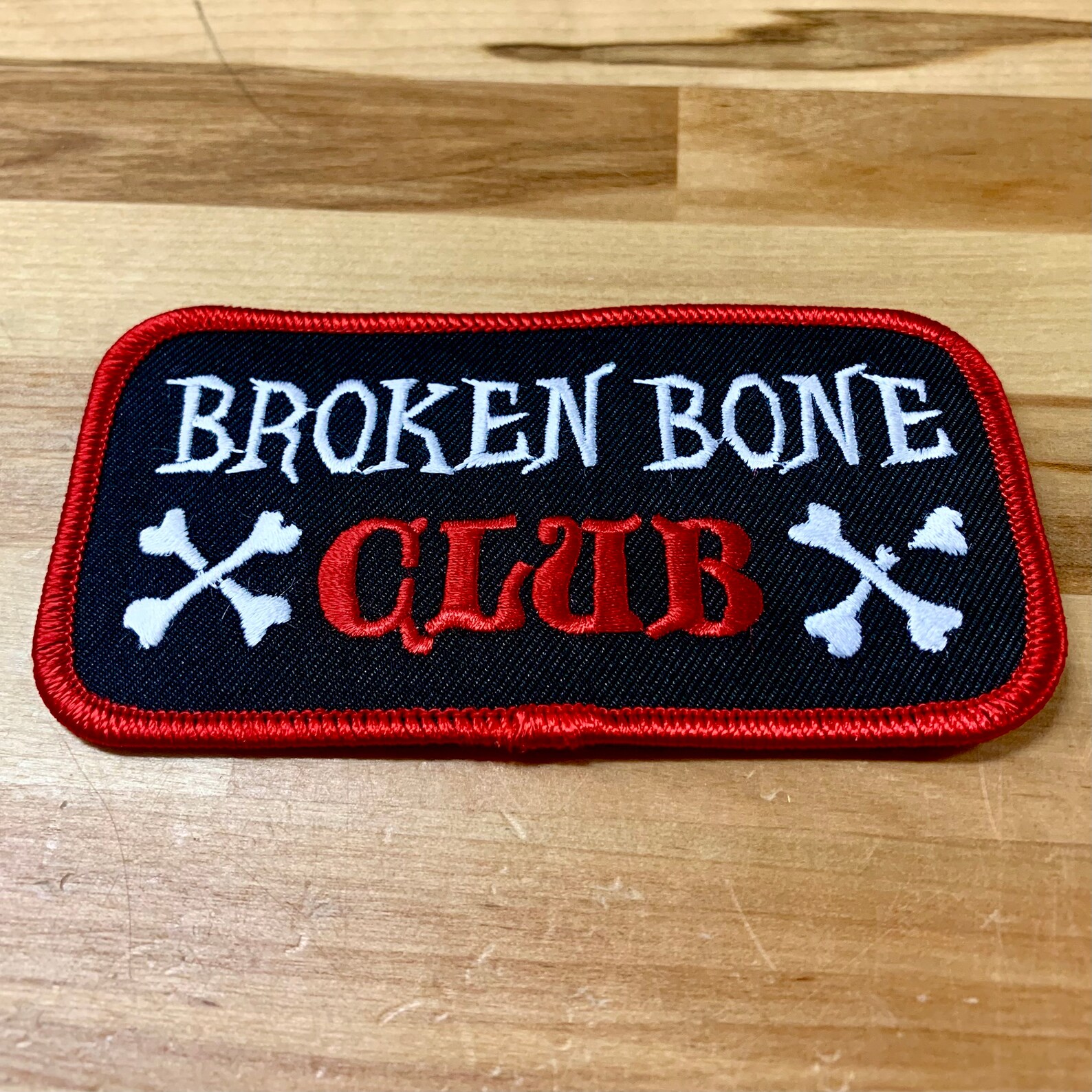 BROKEN BONE CLUB Patch Iron-on Embroidered Applique Nametag - Etsy