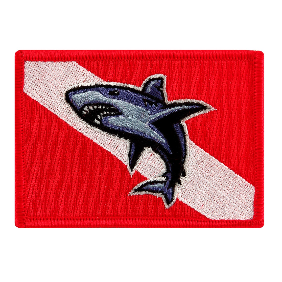 SHARK DIVER Flag PATCH Scuba Diving Iron-on Embroidered - Etsy