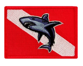DIVER DOWN FLAG Patch Scuba Diving Embroidered Iron-on | Etsy