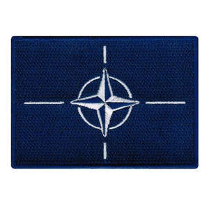 NATO MILITARY FLAG Patch Iron-on Embroidered Applique Europe North ...