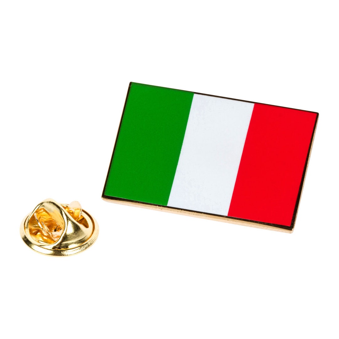 ITALY Flag LAPEL PIN Hard Enamel Italian Tricolor Symbol Emblem Tie ...