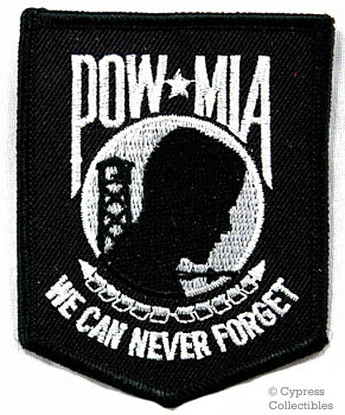 POW-MIA PATCH Black/white Iron-on Embroidered Applique | Etsy
