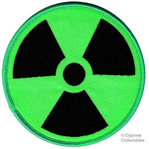 NUCLEAR SYMBOL PATCH Embroidered Iron-on Zombie Symbol Warning Sign ...