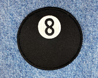FLAMING EIGHT BALL Patch Iron-on Embroidered Applique | Etsy