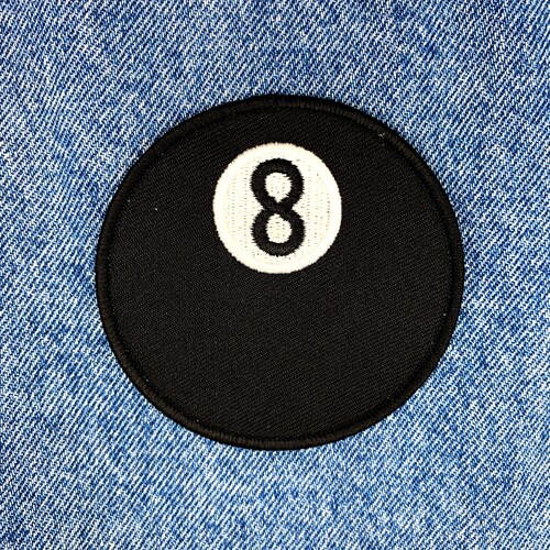 FLAMING EIGHT BALL Patch Iron-on Embroidered Applique - Etsy