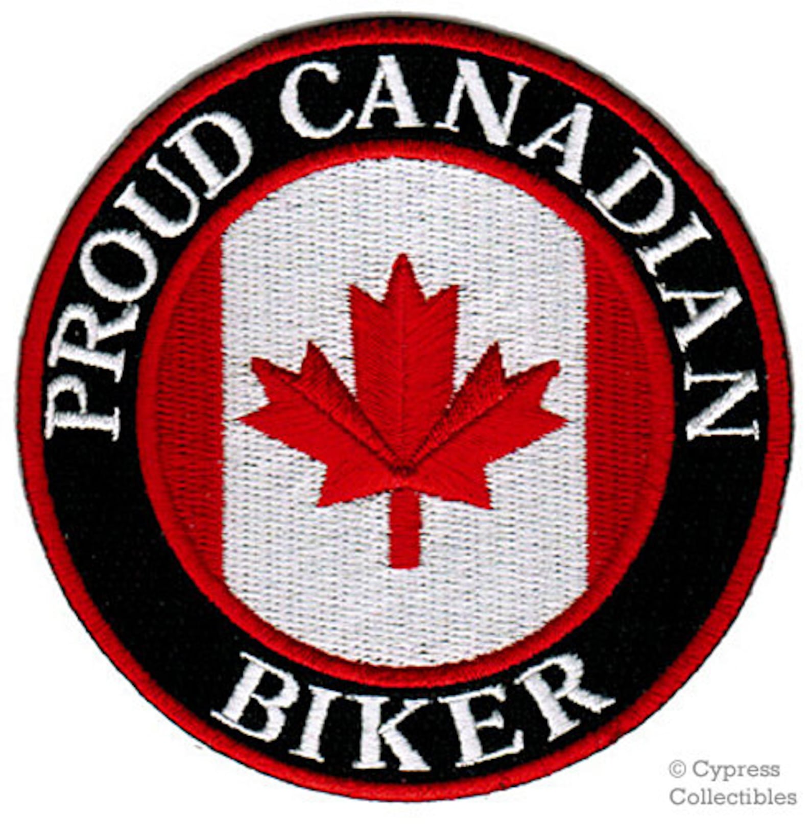 PROUD CANADIAN BIKER Patch Embroidered Iron-on Applique Canada Flag - Etsy