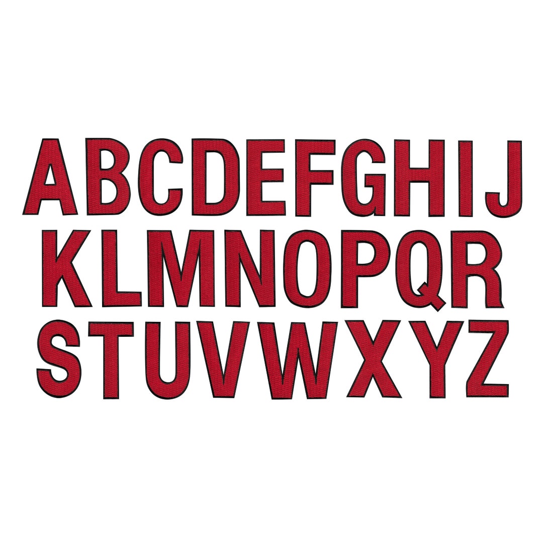 Red ALPHABET LETTERS PATCH Embroidered Iron-on Applique Spell Anything ...