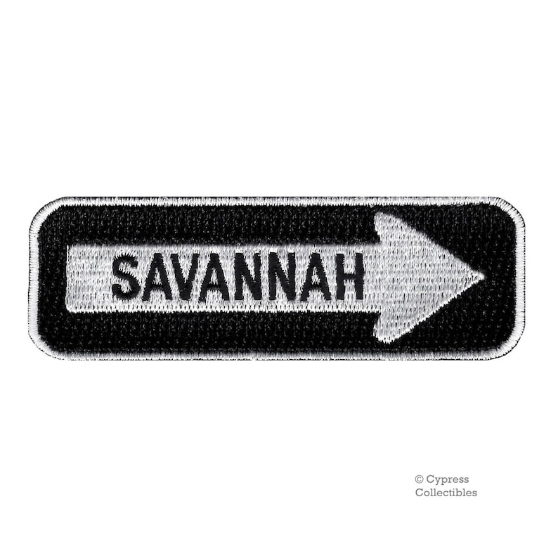 SAVANNAH ROAD SIGN Patch Embroidered Iron-on Applique One Way | Etsy