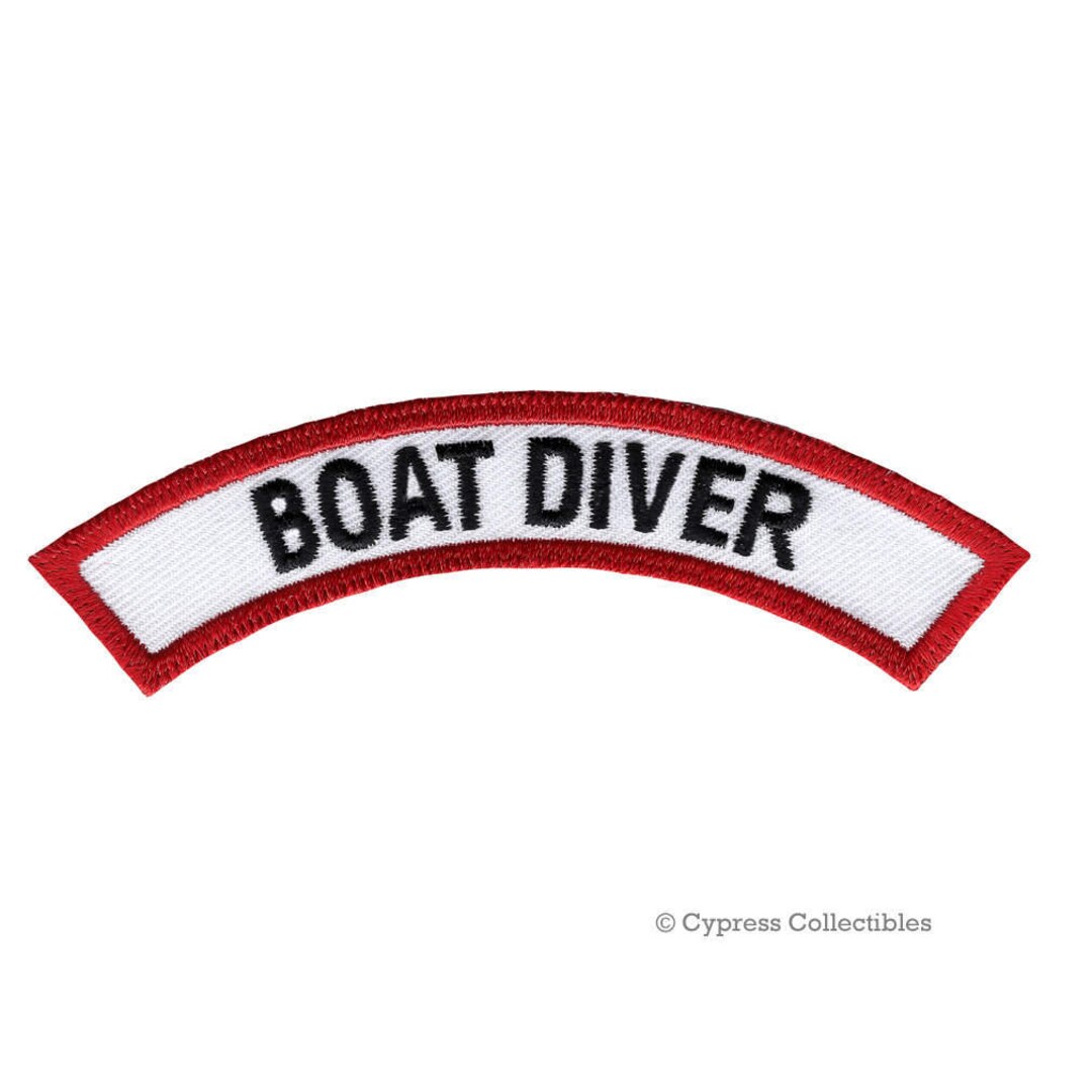 BOAT DIVER Certification Chevron PATCH Scuba Diving Experience Iron-on ...