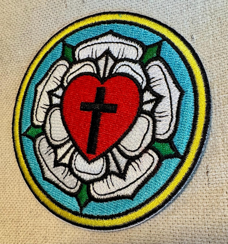 Luther Rose Embroidered Patch: Christian Heart Cross Church Emblem - Etsy