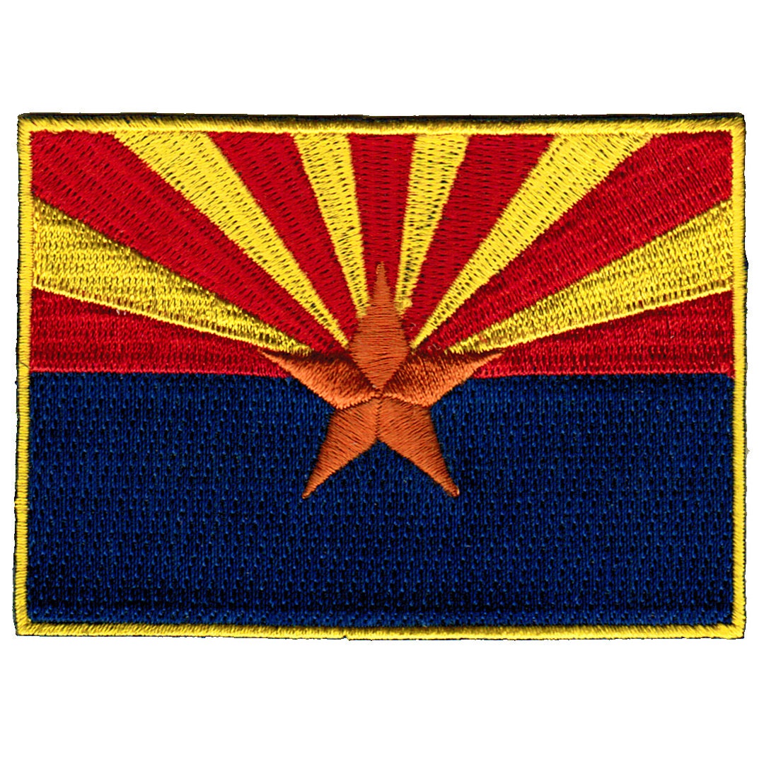 Arizona State Flag Patch: Embroidered Iron-on Applique (3.5x2.5-inches ...