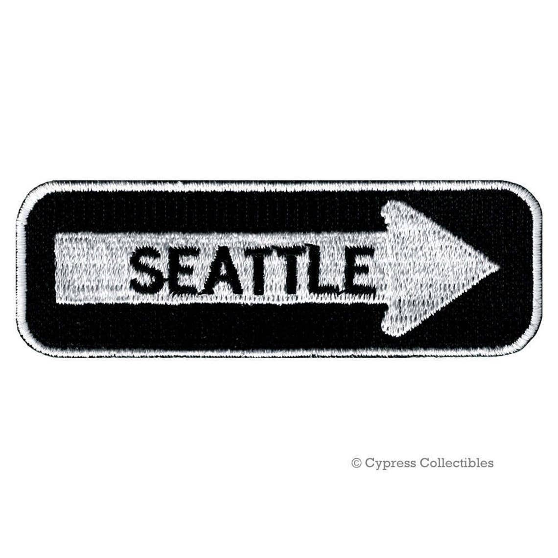 SEATTLE ROAD SIGN Patch Embroidered Iron-on Applique One Way - Etsy