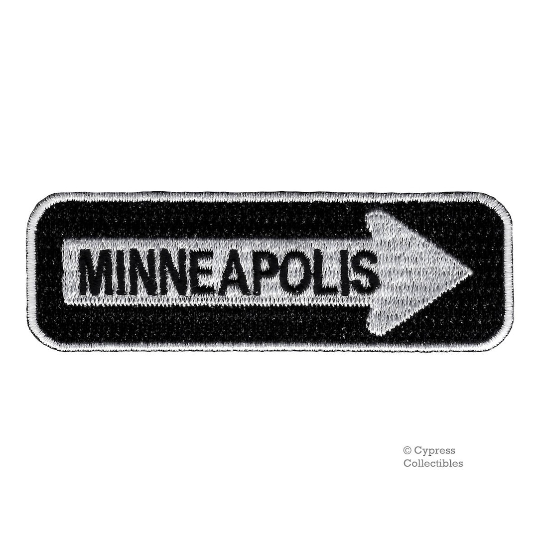 MINNEAPOLIS ROAD SIGN parche bordado de hierro apliques One Way Highway ...