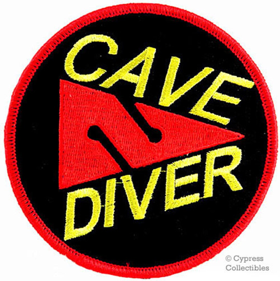 CAVE DIVER Scuba Diving PATCH Embroidered Iron-on Applique Dive Emblem ...