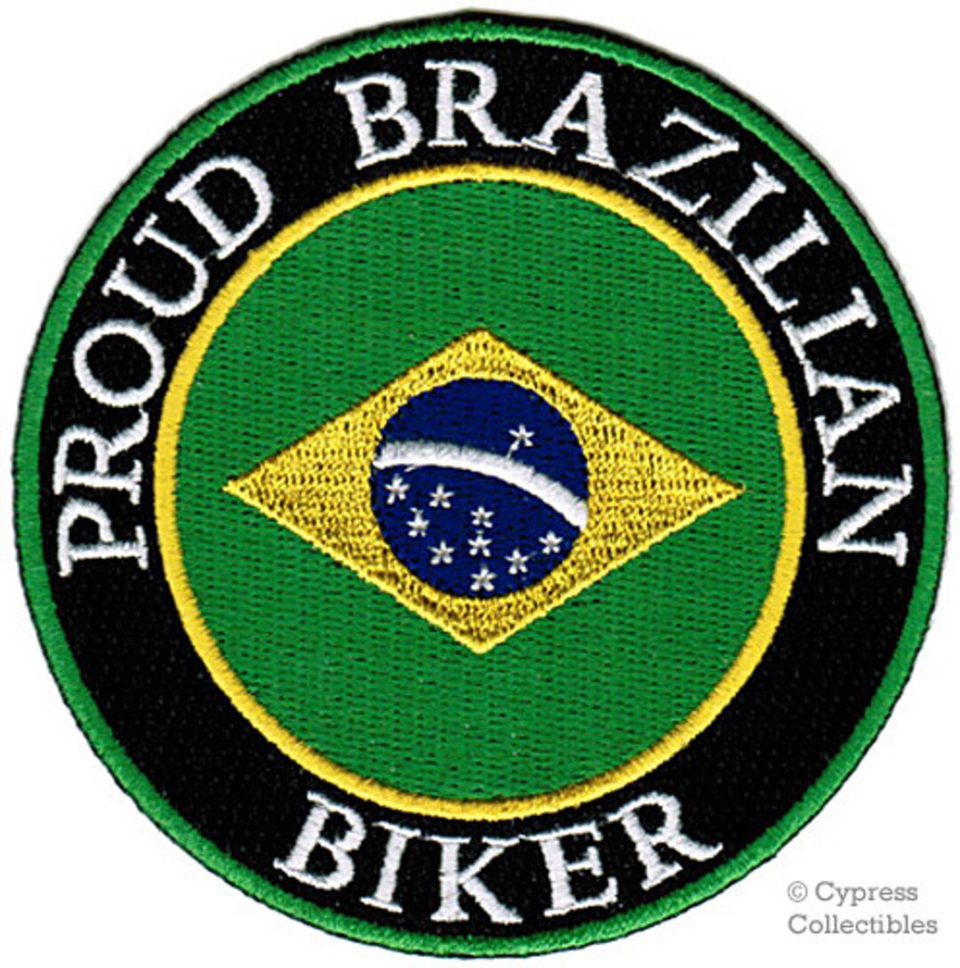 PROUD BRAZILIAN BIKER Patch Embroidered Iron-on Applique Brazil Flag - Etsy