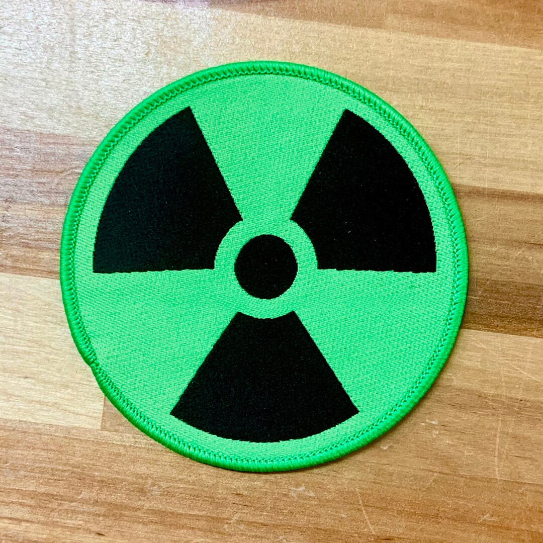 NUCLEAR SYMBOL PATCH Embroidered Iron-on Zombie Symbol Warning Sign ...