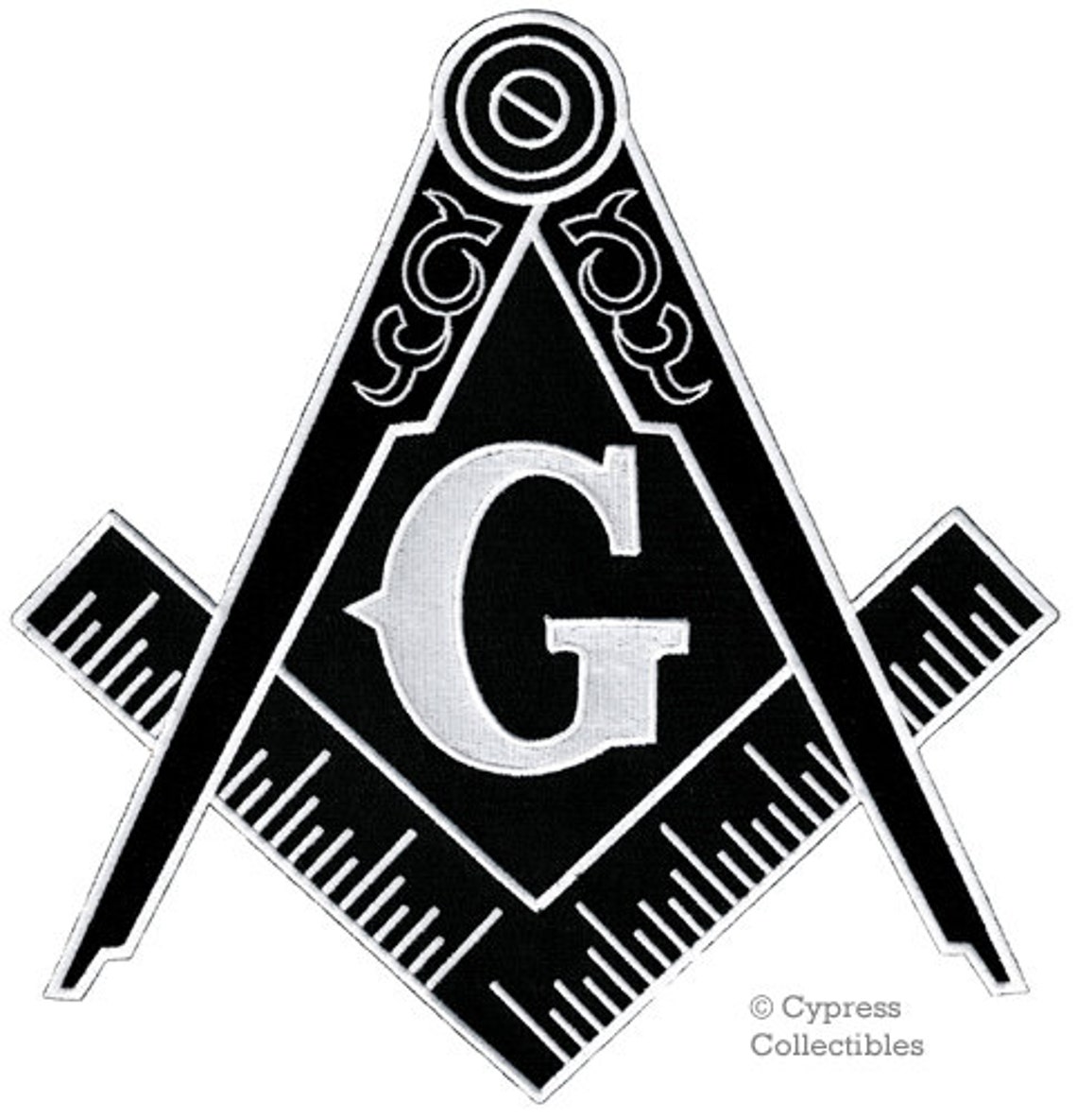 Large Black MASON SYMBOL PATCH Iron-on Embroidered Freemason - Etsy