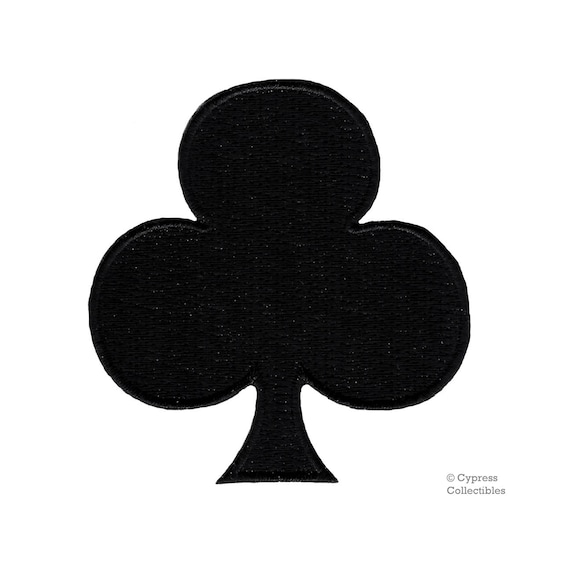 BLACK CLUBS PATCH Iron-on Embroidered Playing Card Suit - Etsy