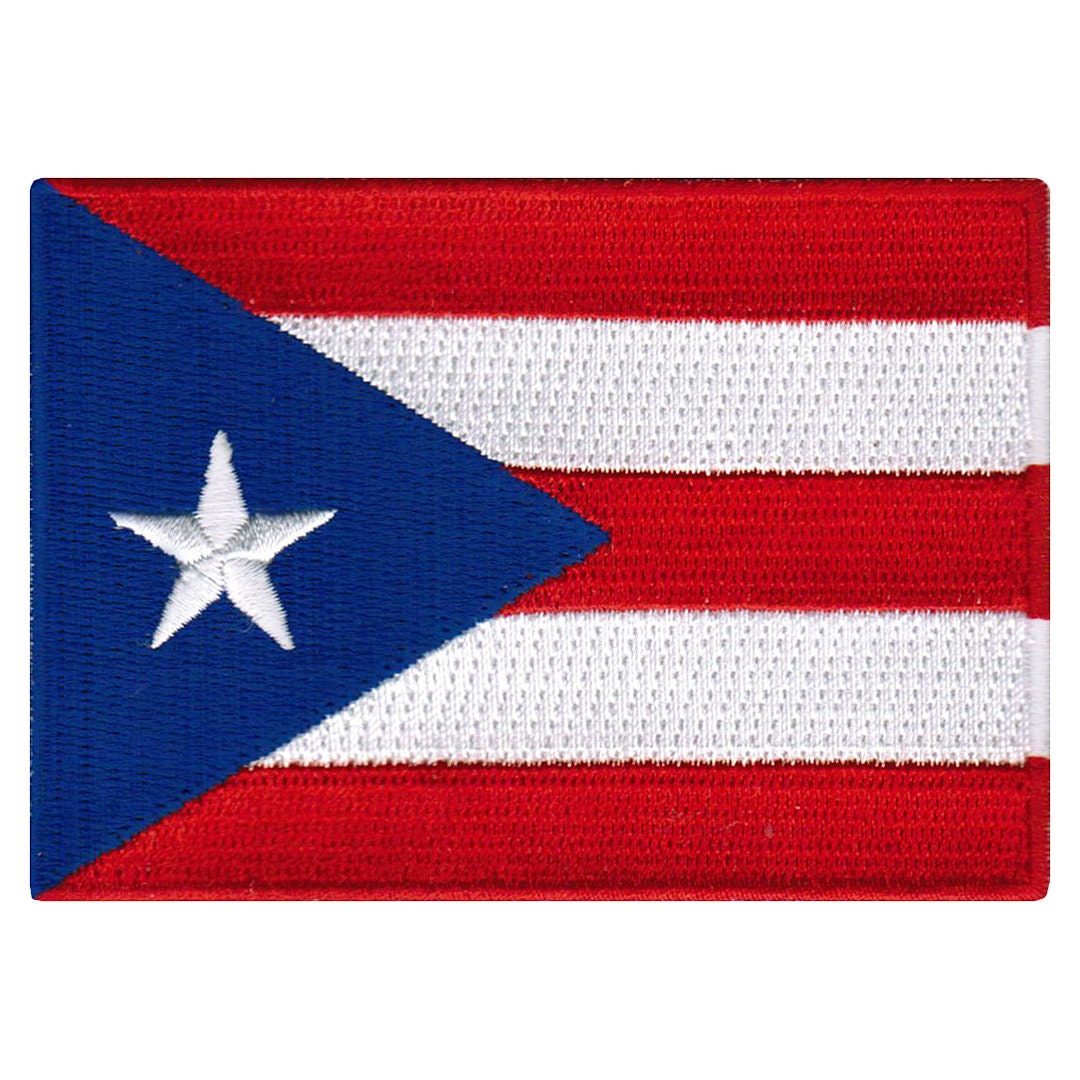 Puerto Rico Flag Patch: Embroidered Iron-on Applique (3.5x2.5-inches ...