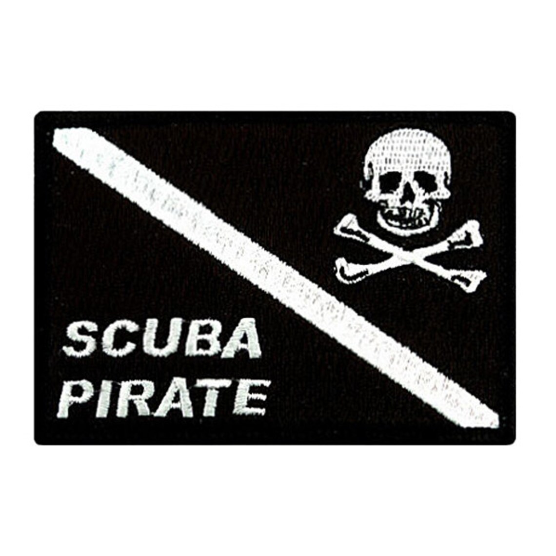 SCUBA PIRATE PATCH Black Diver Down Flag Iron-on Embroidered | Etsy