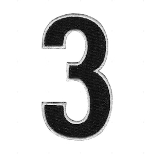 Black NUMBERS PATCH Iron-on Embroidered NUMERALS Applique - Etsy