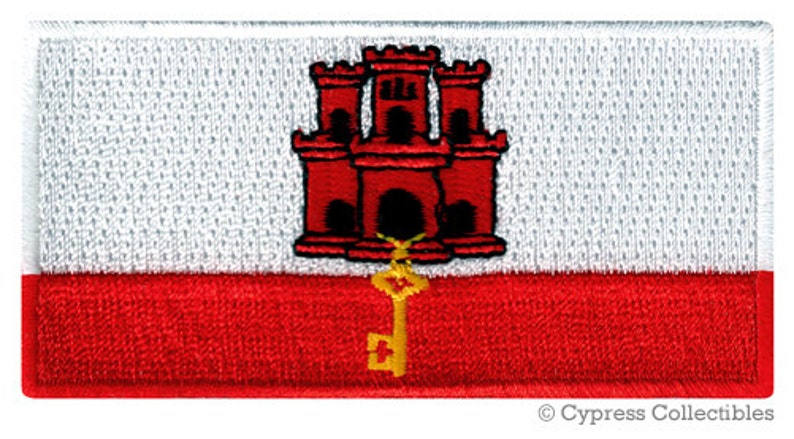 GIBRALTAR FLAG PATCH Iron-on Embroidered Applique Top Quality - Etsy
