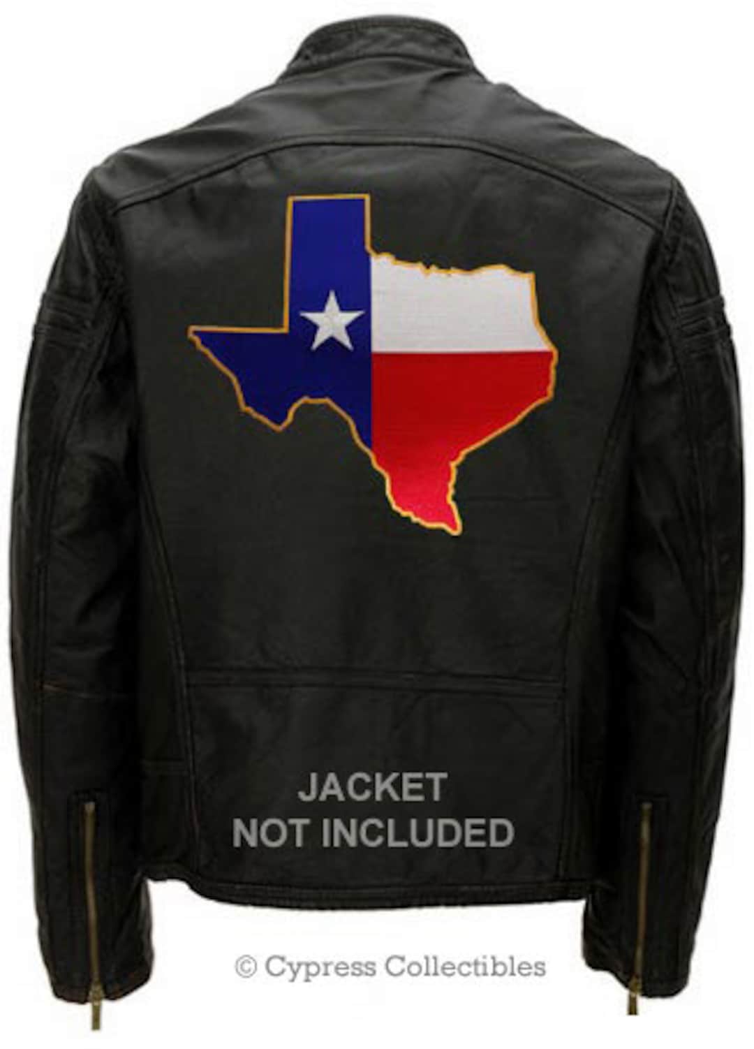 LARGE TEXAS OUTLINE Patch Shape State Flag Iron-on Embroidered Applique ...