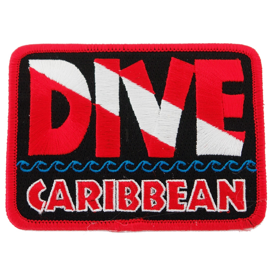 DIVE CARIBBEAN Scuba Diving PATCH Embroidered Iron-on Applique Emblem ...