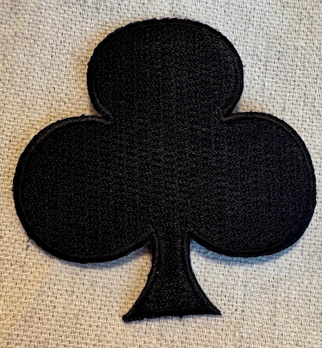 BLACK CLUBS PATCH Iron-on Embroidered Playing Card Suit Applique - Etsy