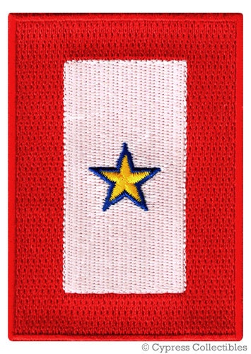 Military GOLD STAR FLAG Iron-on Embroidered Applique Combat Veteran ...
