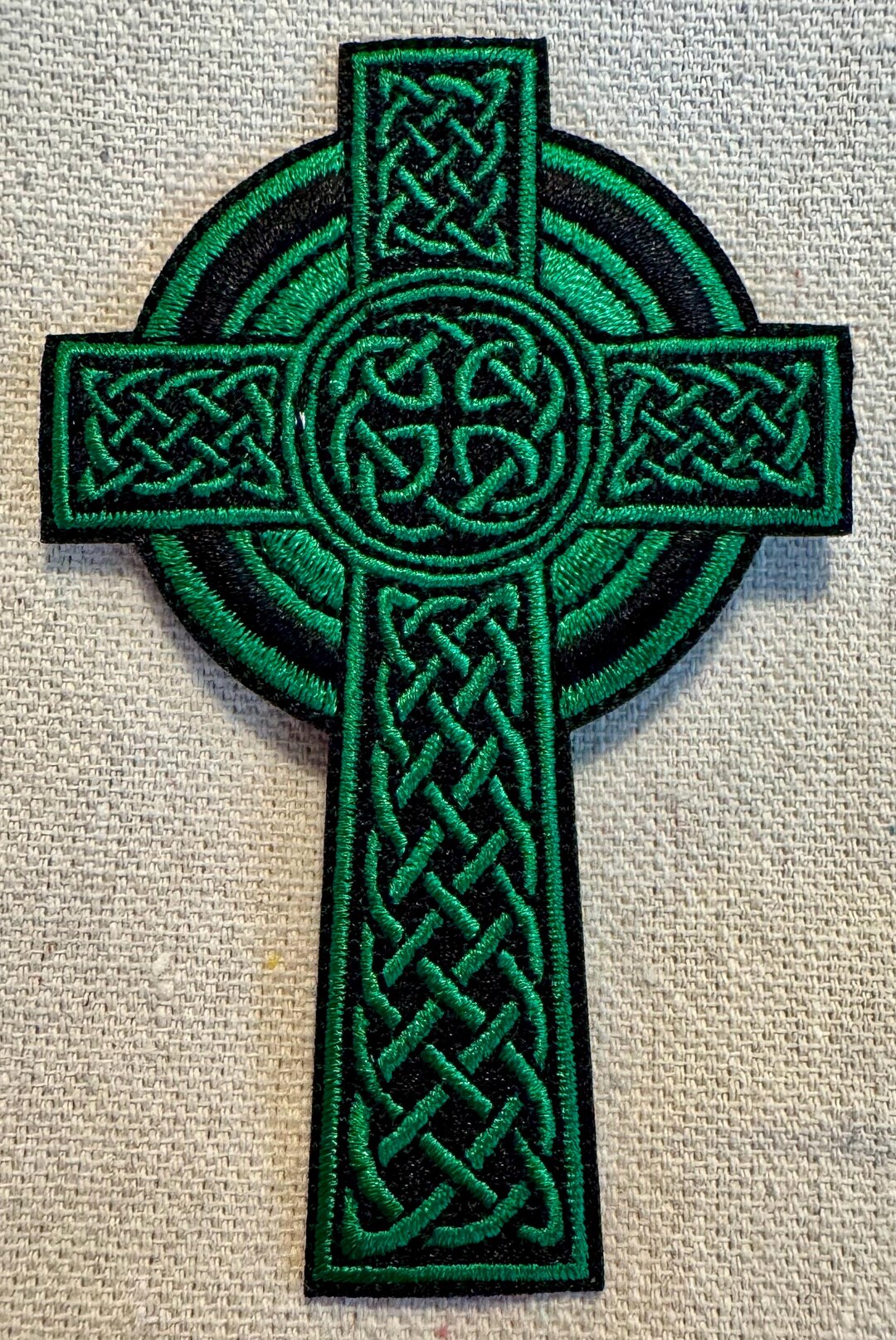 CELTIC CROSS PATCH Iron-on Embroidered Irish Green Applique - Etsy