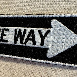 ONE WAY SIGN Patch Embroidered Iron-on Applique Highway Traffic Sign ...