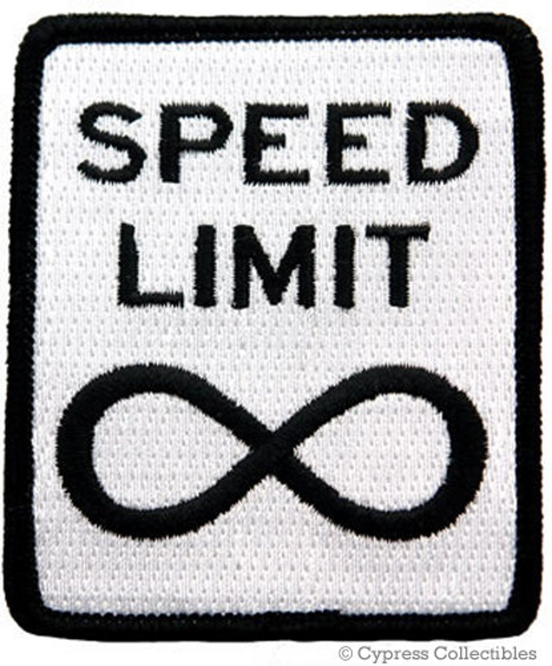 NO SPEED LIMIT Patch Iron-on Embroidered Applique Road Sign Infinity ...